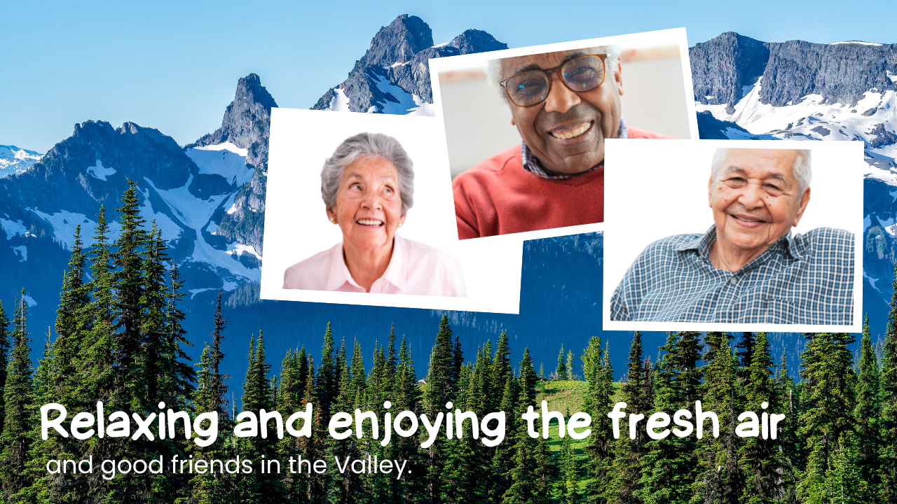 Relaxing and enjoying the fresh air and good friends in the Valley ...